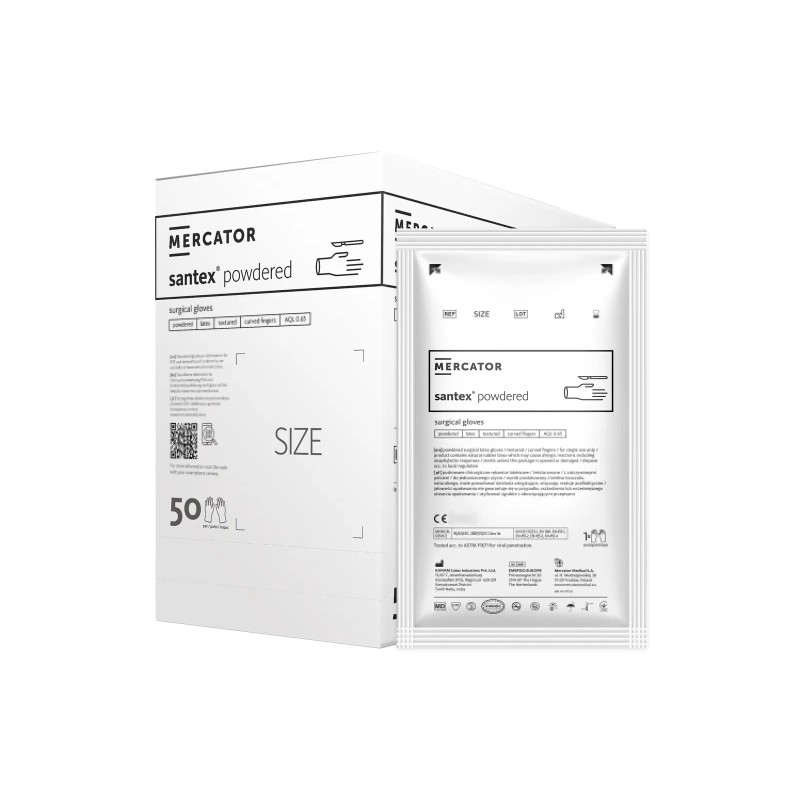 Manusi chirurgicale latex pudrat SANTEX Powdered (OEM) marime 7,0 - 50 ...